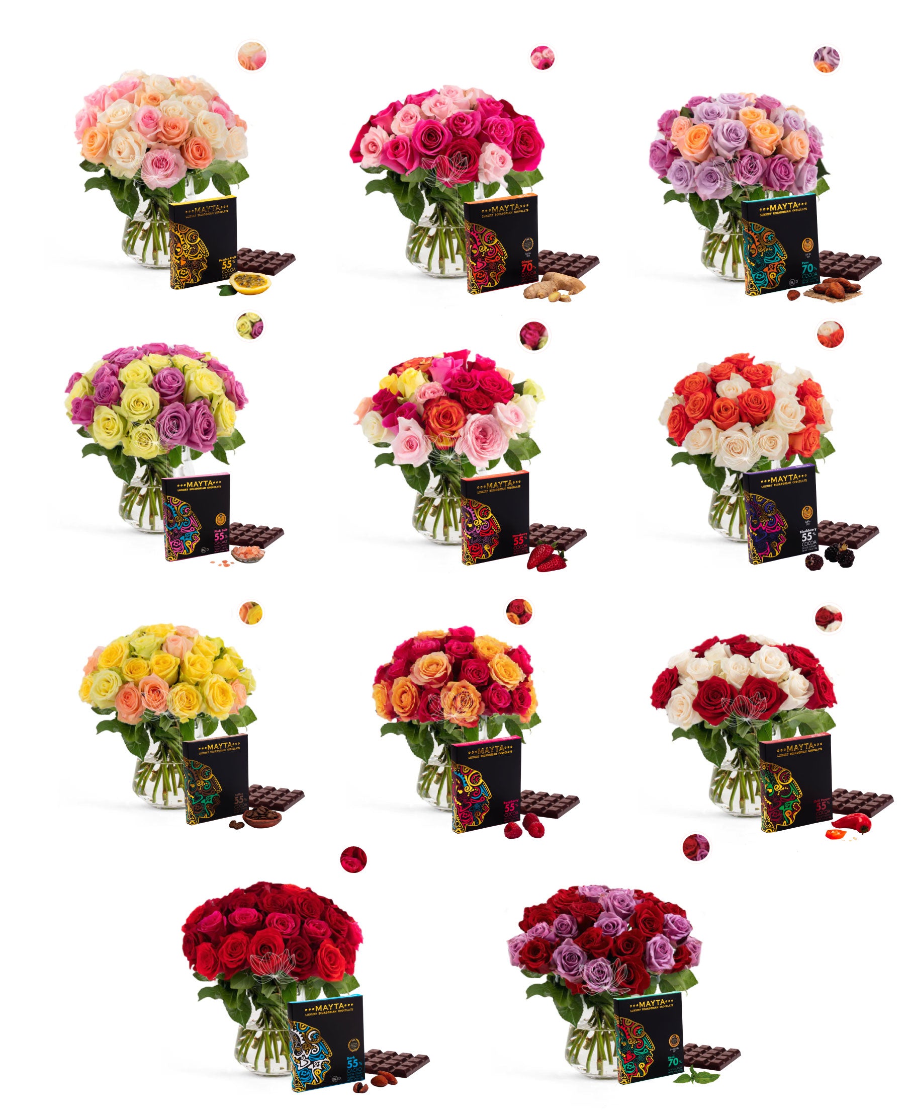 Assorted Ecuadorian Roses & Chocolate | Blooming Emotions ...