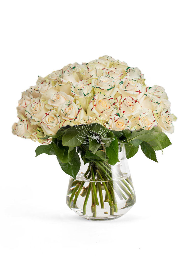 White-mistletoe Tinted Long Stem Roses | Online Gift Flowers | Blooming ...